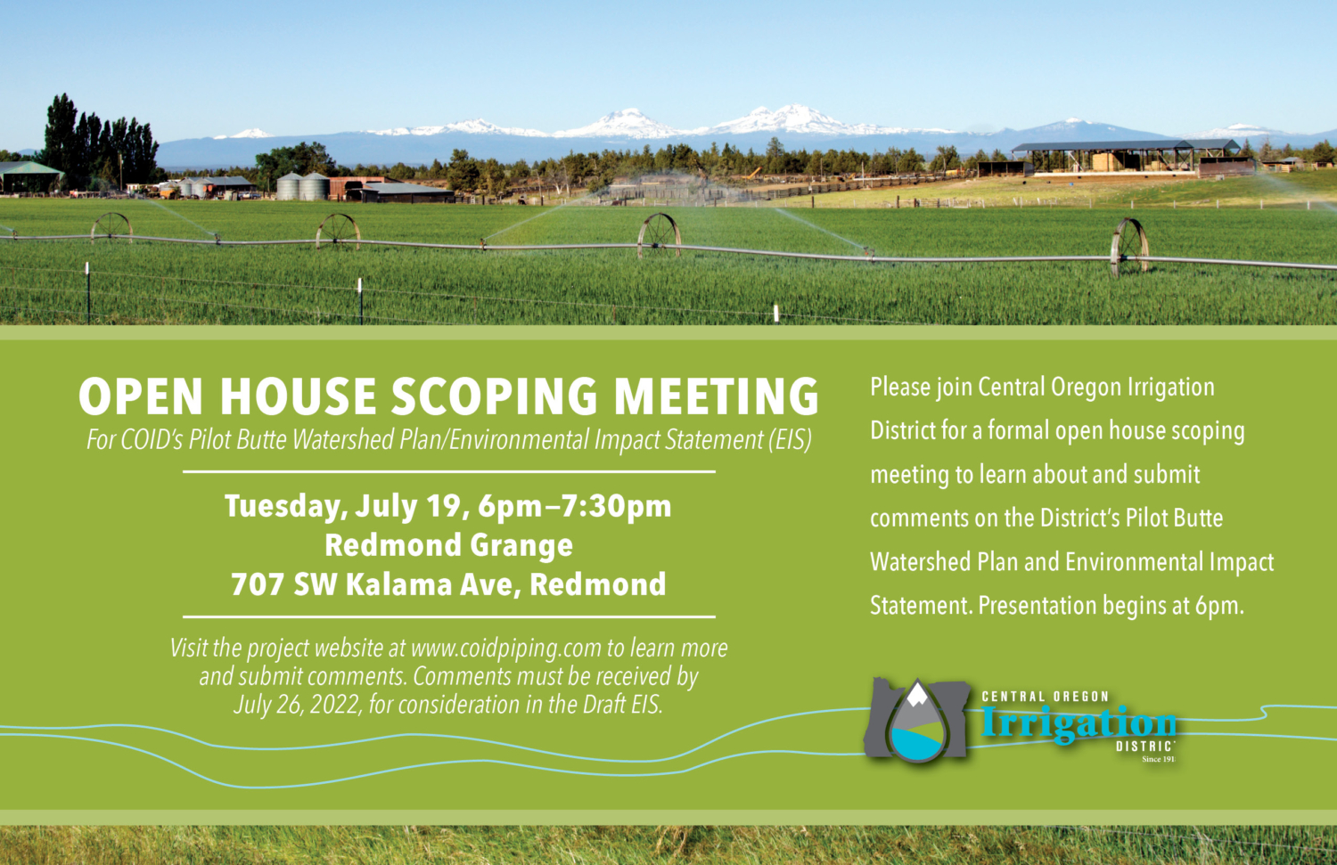Central Oregon Irrigation District – COID Piping